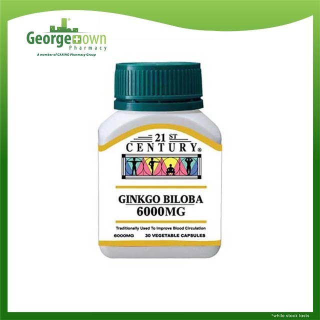 21ST CENTURY GINKGO BILOBA 6000MG VEGETABLE CAPSULE 30S | Shopee Malaysia