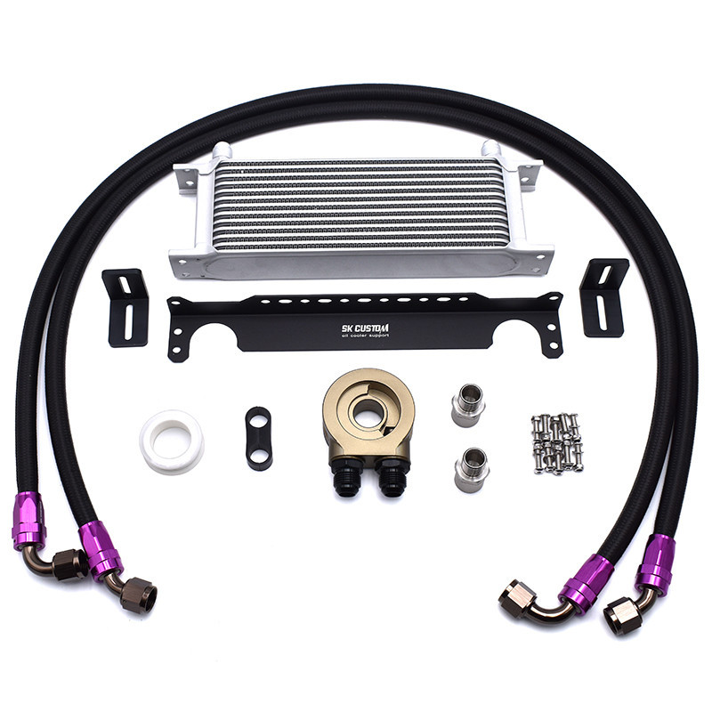 SK CUSTOM 13 Row Universal Oil Cooler Kit With Single Adapter Oil ...