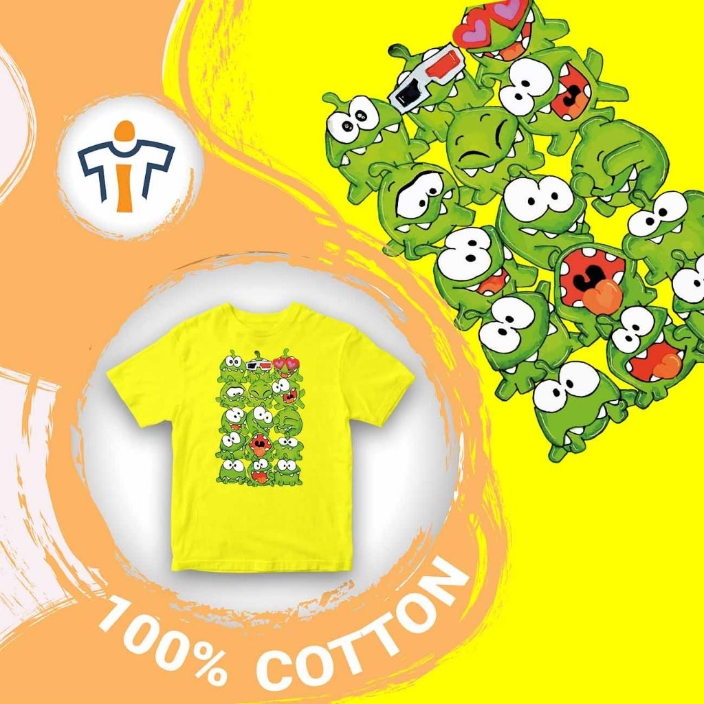 Cute Om Nom Game Cartoon Anime Boy Girl Unisex T Shirt Baju Viral ...