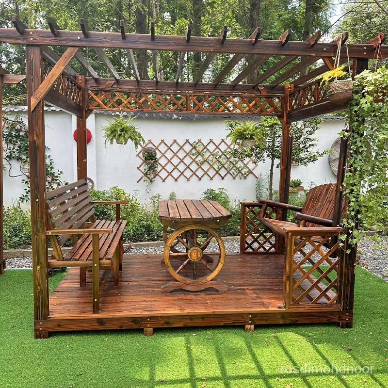 HY-6/Grape Rack Courtyard Antiseptic Wood Outdoor Lattice Villa Outdoor ...