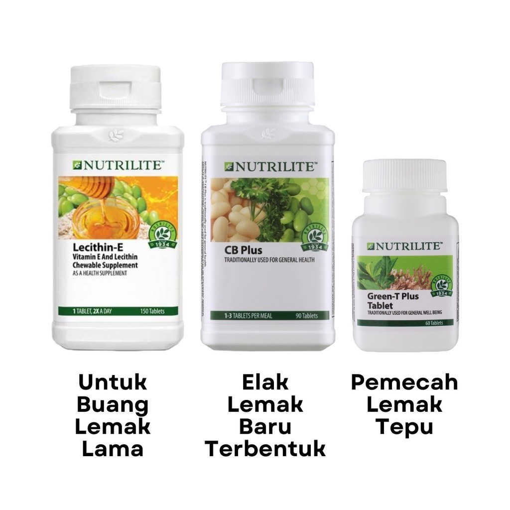 🌟Original🌟Amway Nutrilite Set Kurus (Green-T Plus + Lecithin-E + CB Plus) | Shopee Malaysia