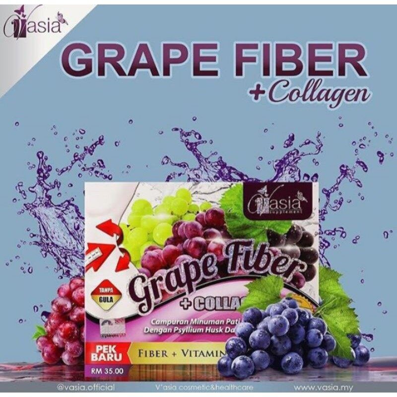 🎉V’ASIA GRAPE FIBER COLLAGEN & FRUITY FIBER COLLAGEN (10SACHET x 15g) | Shopee Malaysia