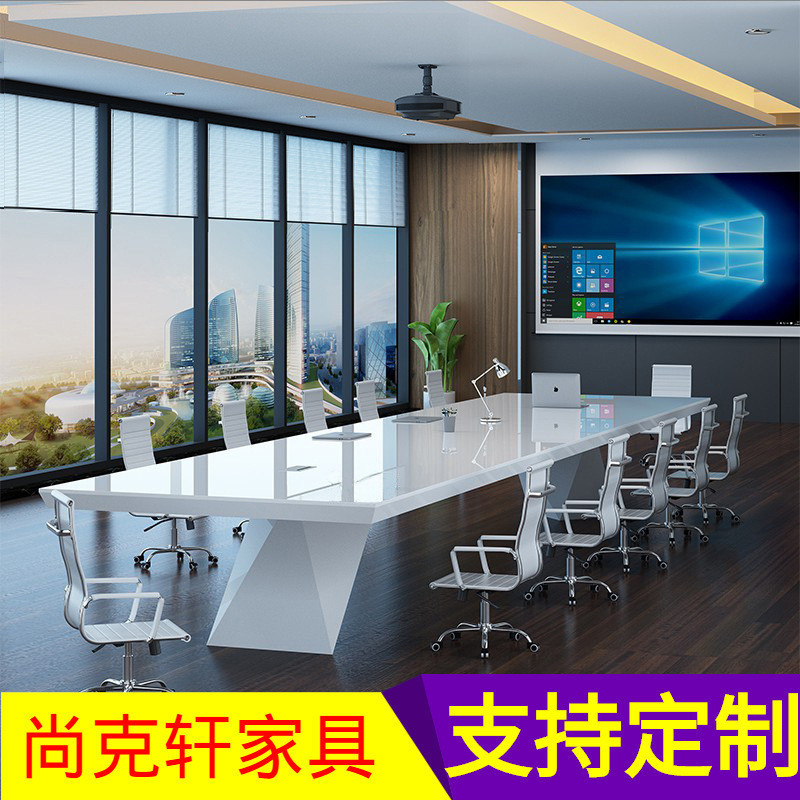 Get 10% coupon+gift】Paint Conference Table Long Table Simple Modern ...