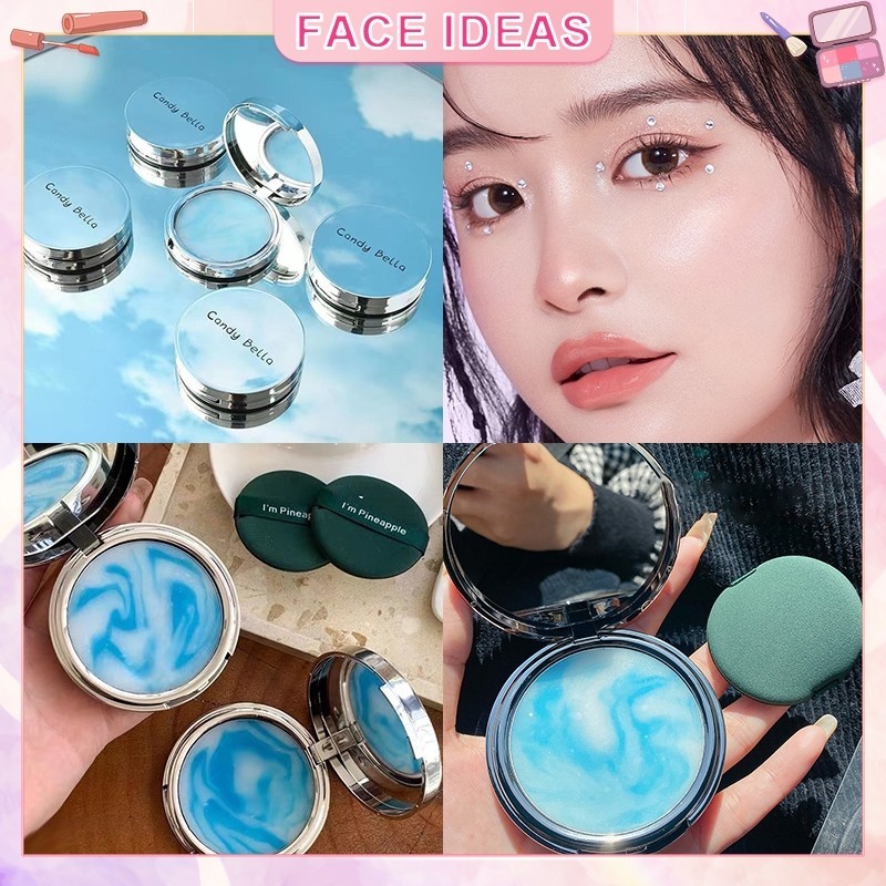 Sky Blue Makeup Powder Oil Control Waterproof Natural Nude Color Powder ...