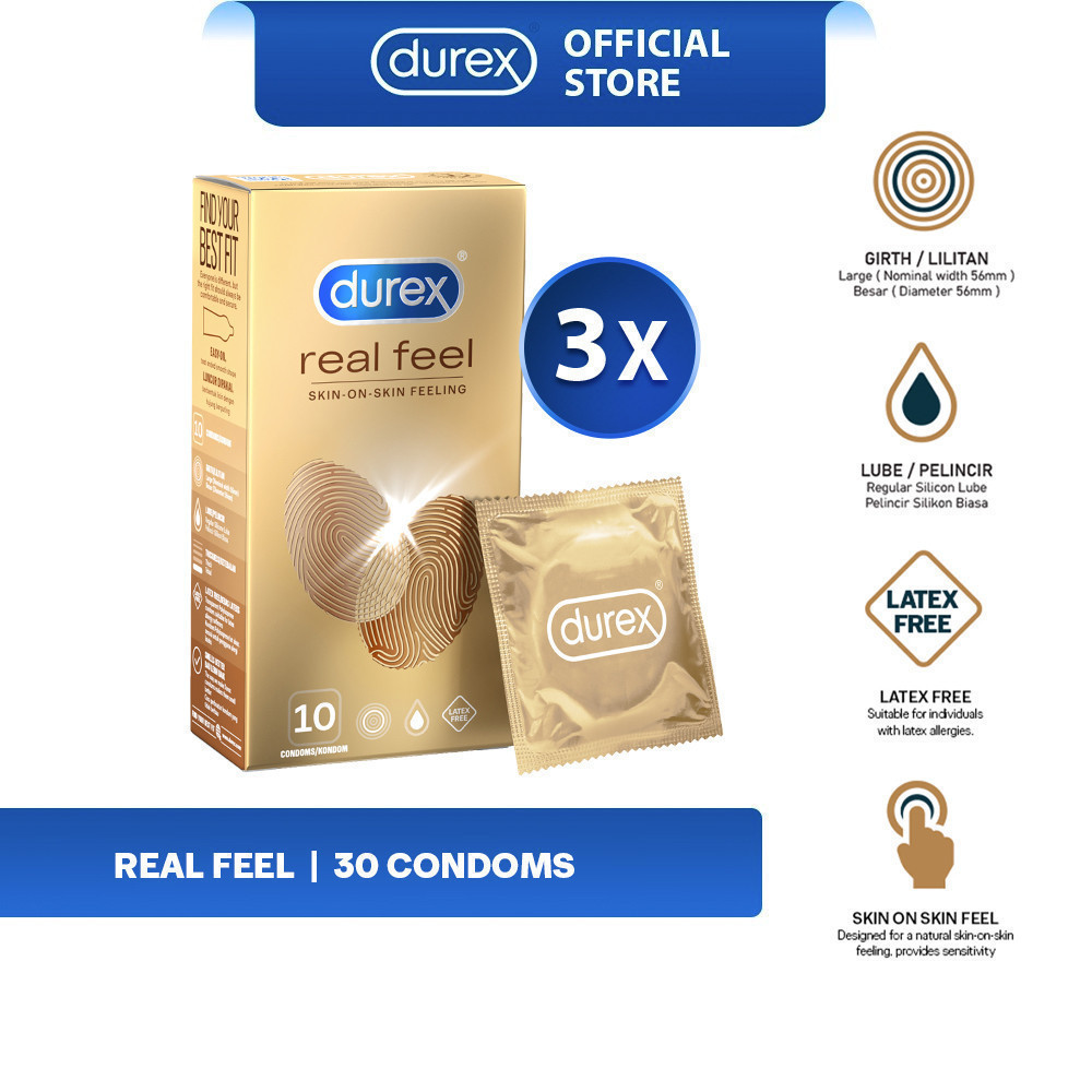 [Bundle of 3] Durex Real Feel Condoms 's/56mm | Shopee Malaysia