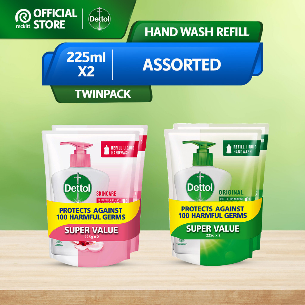 [Bundle of 2] Dettol Antibacterial Hand Wash Refill Pouch Original ...