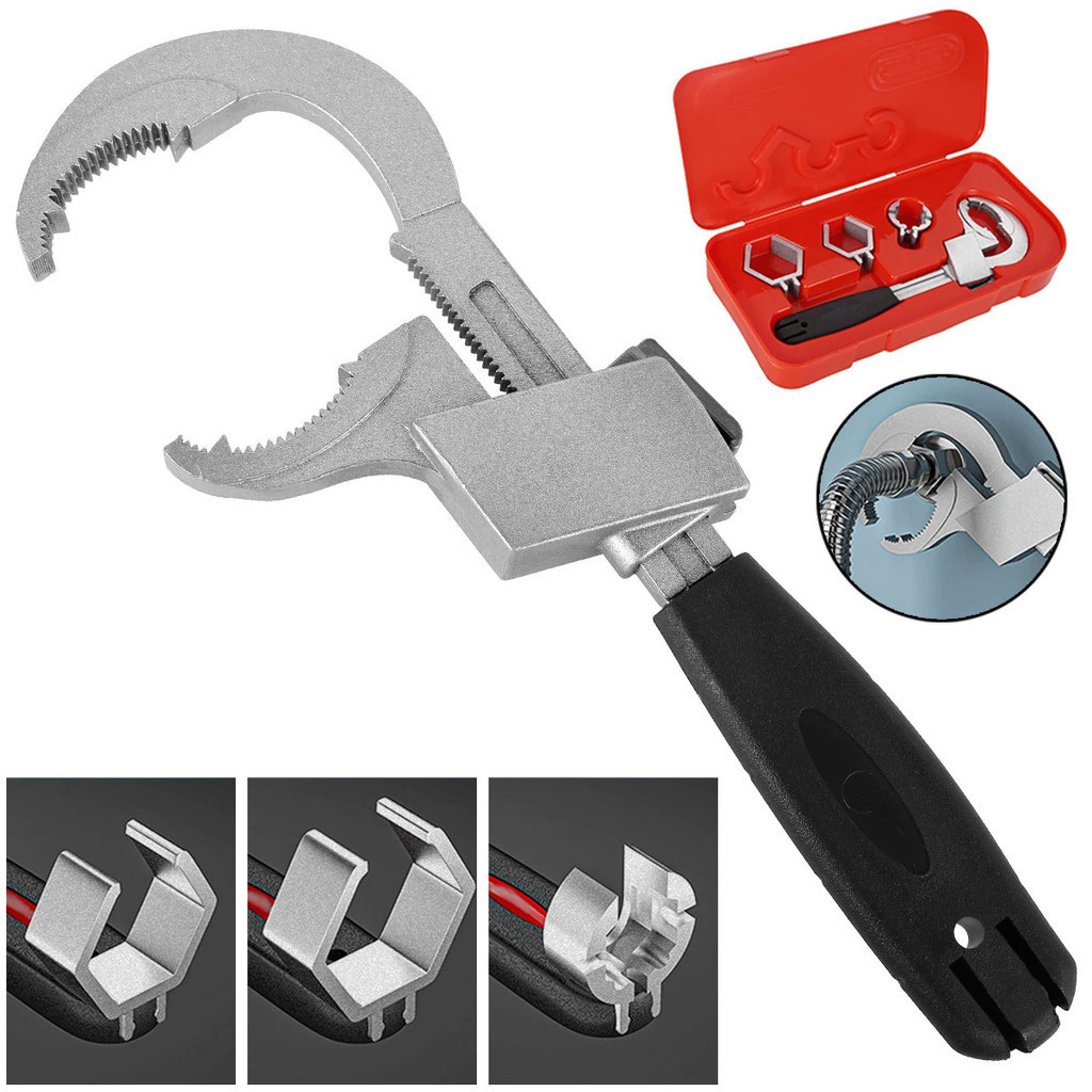 Newly launched 4 In 1 Multifunctional Faucet Wrench Adjustable Double-Ended Water Pipe Spanner ...
