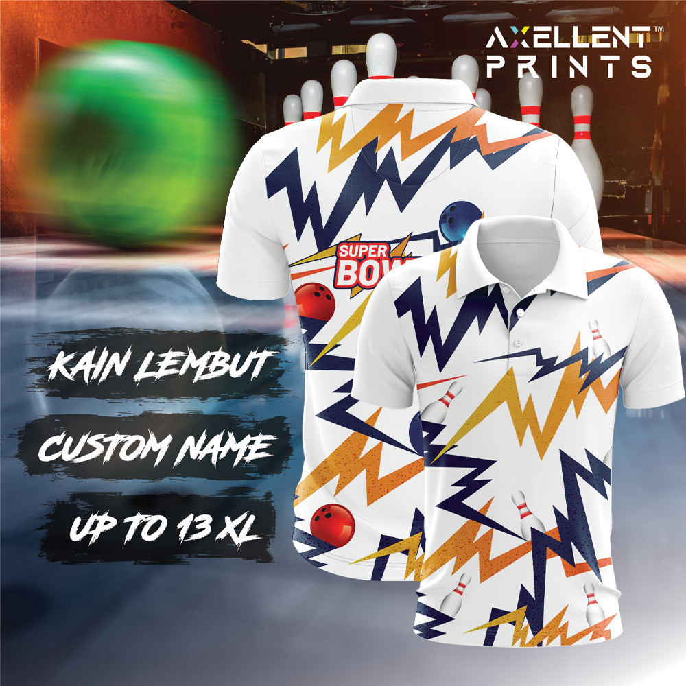 Axellent Prints Thunder Strike Bowl Jersey Baju Bowling Jersey Custom ...