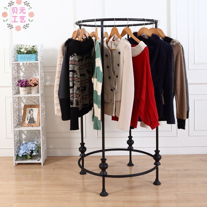 JY-H/Iron Clothes Rack Rounded Shelves Clothing Store Floor Hanger ...