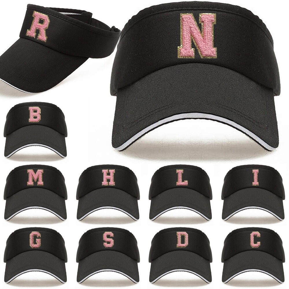 Embroidery label Golf Sports Hats Women Men's Adjustable Cotton Visor ...