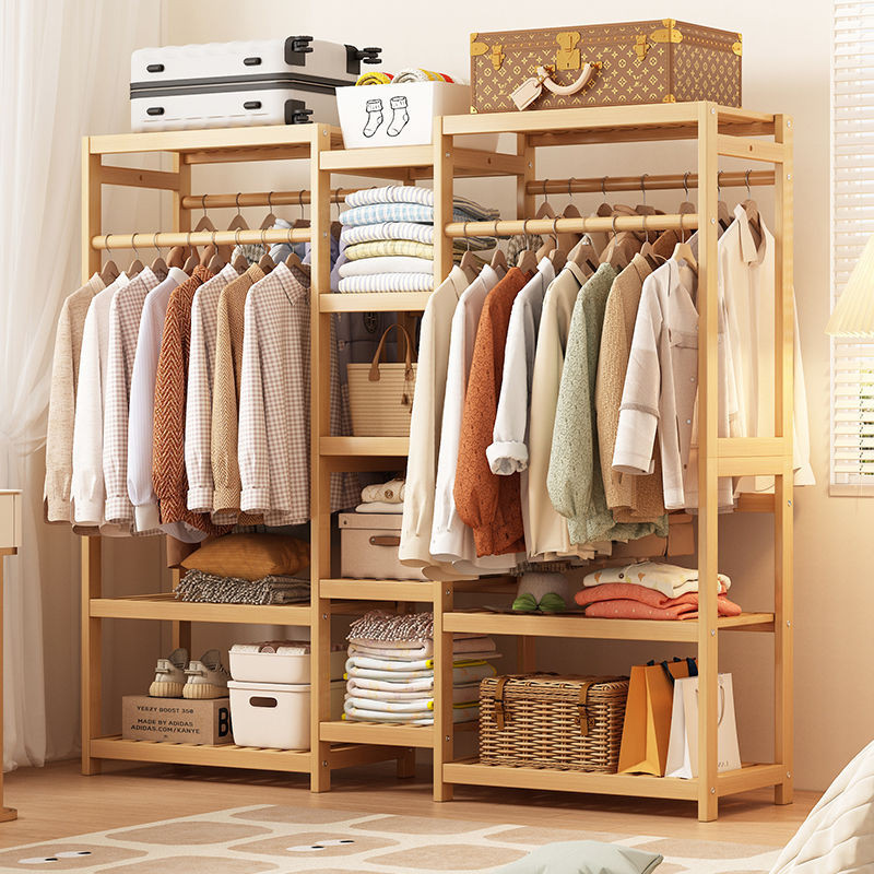 J-H/ Simple Clothes Hanger Clothes Hanger Floor Vertical Wardrobe ...