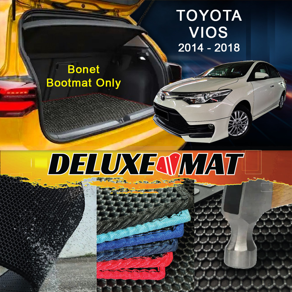 TOYOTA VIOS 2014 2015 2016 2017 2018 Deluxe Boot Mat Car Boot Carpet ...