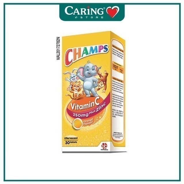 CARING CHAMPS EFFERVESCENT VITAMIN C (250G) PLUS ZINC (30S) | Shopee ...