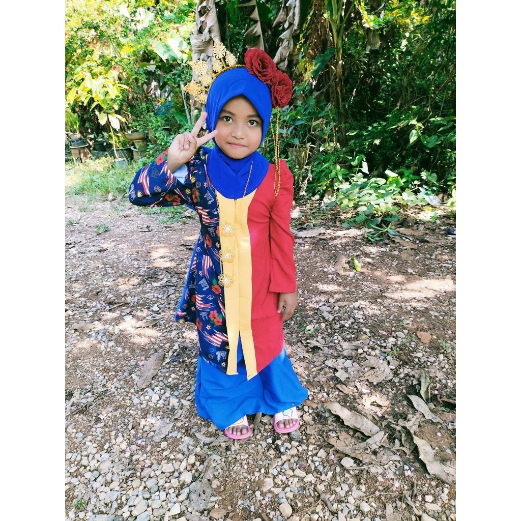 kebaya printed merdeka atau kebaya corak merdeka budak | Shopee Malaysia