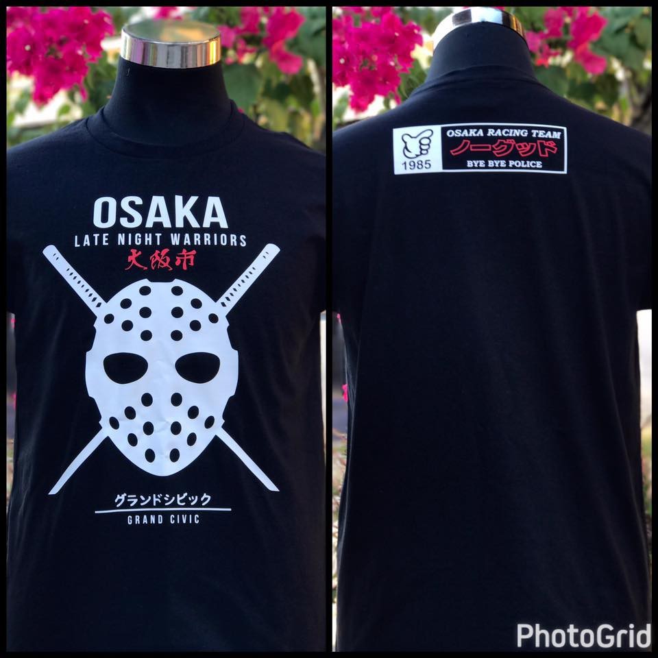 Osaka Racing Team Oren Sport 100% Cotton DTF Front Back Printing Black ...