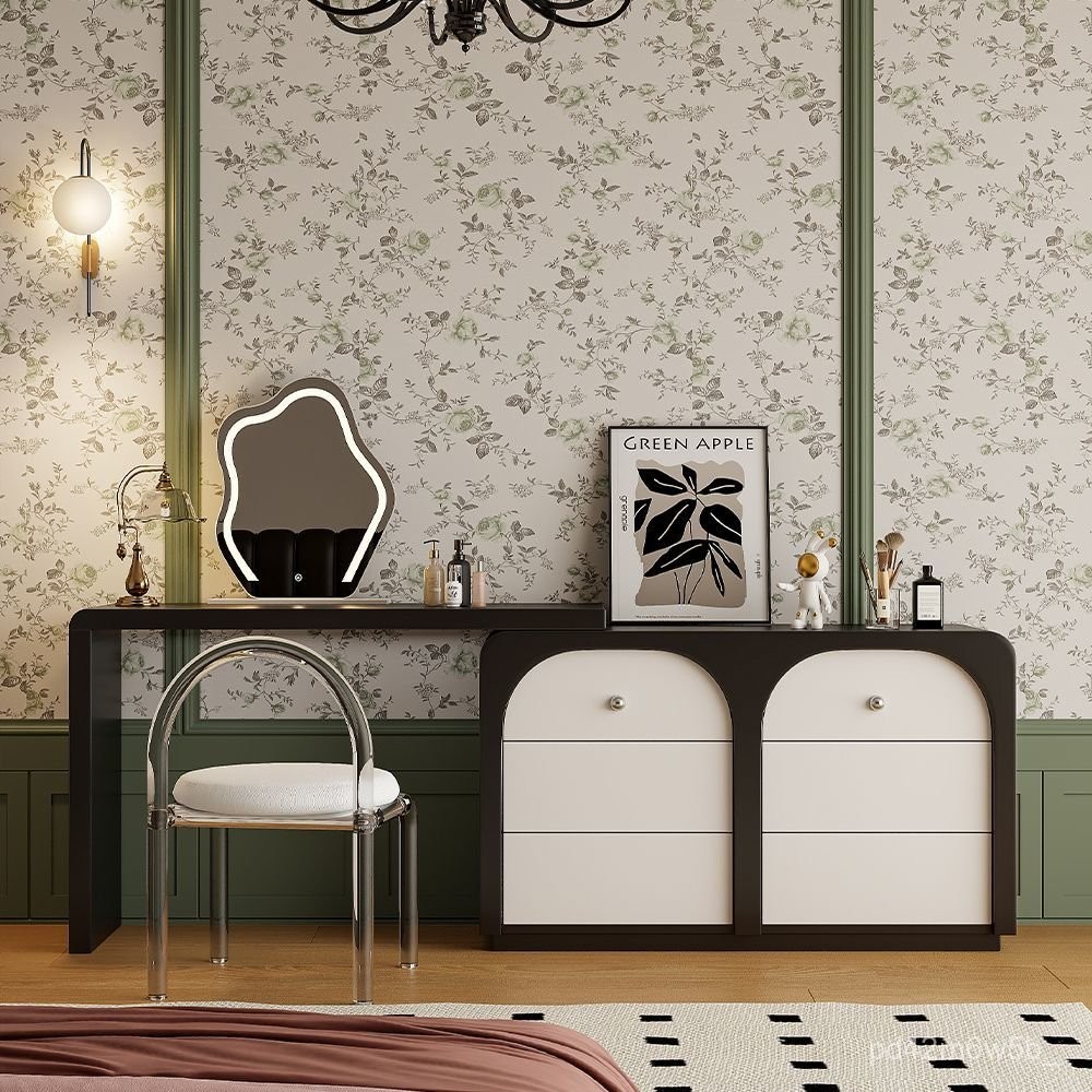 J-H/ French Retro Tailstock Chest of Drawers Dresser Integrated Desk ...