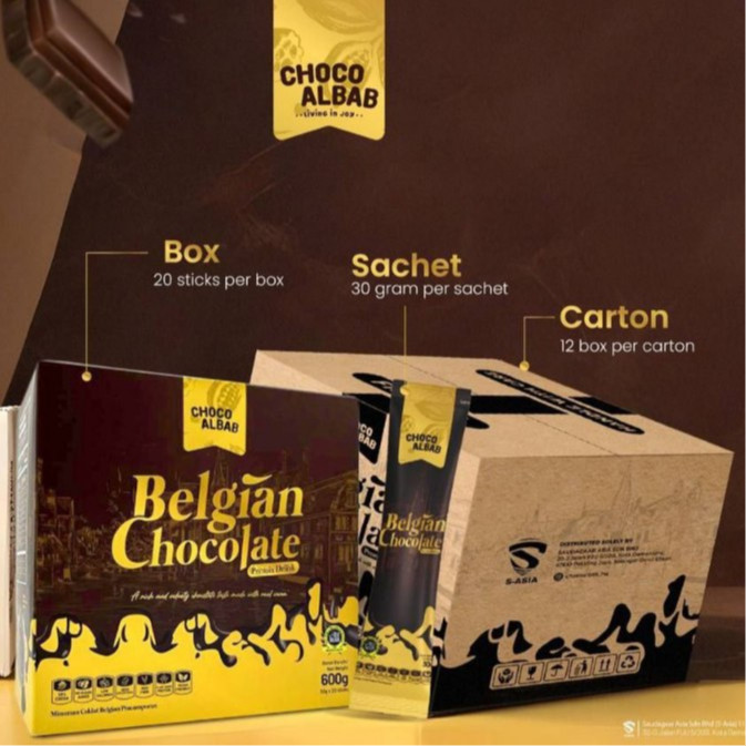 [Bulk Order] Belgian Chocolate Drink by Choco Albab (1 Carton/12 Packs ...