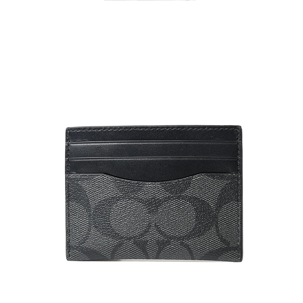 Coach Slim ID Card Case In Signature Canvas - Black | Shopee Malaysia