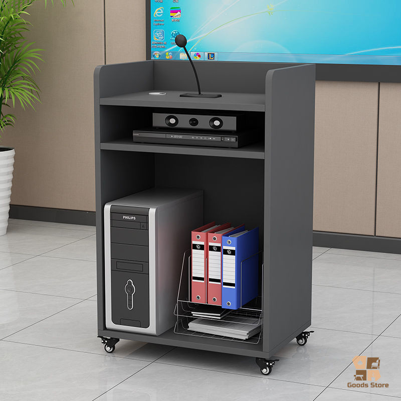 Lecture table reception desk training multimedia podium rostrum with ...