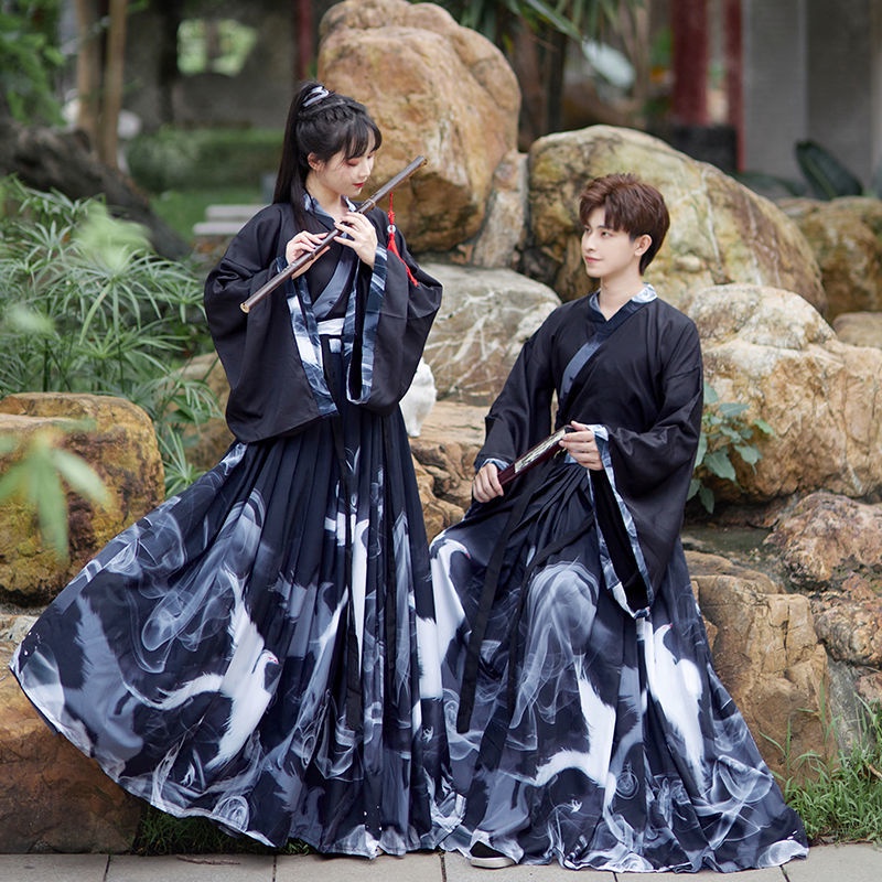Chinese Style Long Skirt Hanfu Suit Men Women Jin Made Couple Long ...