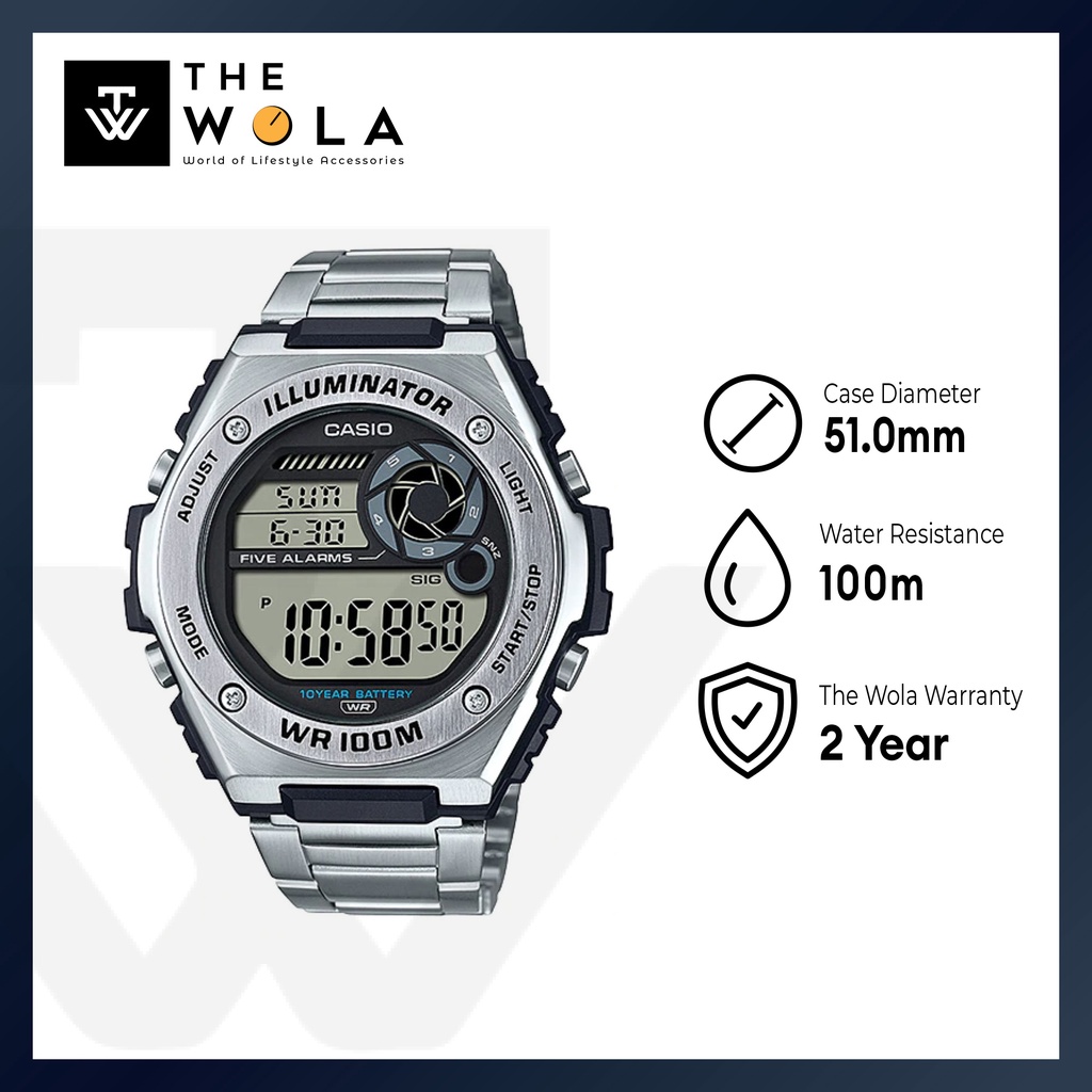 (2 Years Warranty) Casio Men's Digital Watch MWD-100H / MWD-100HD (MWD ...