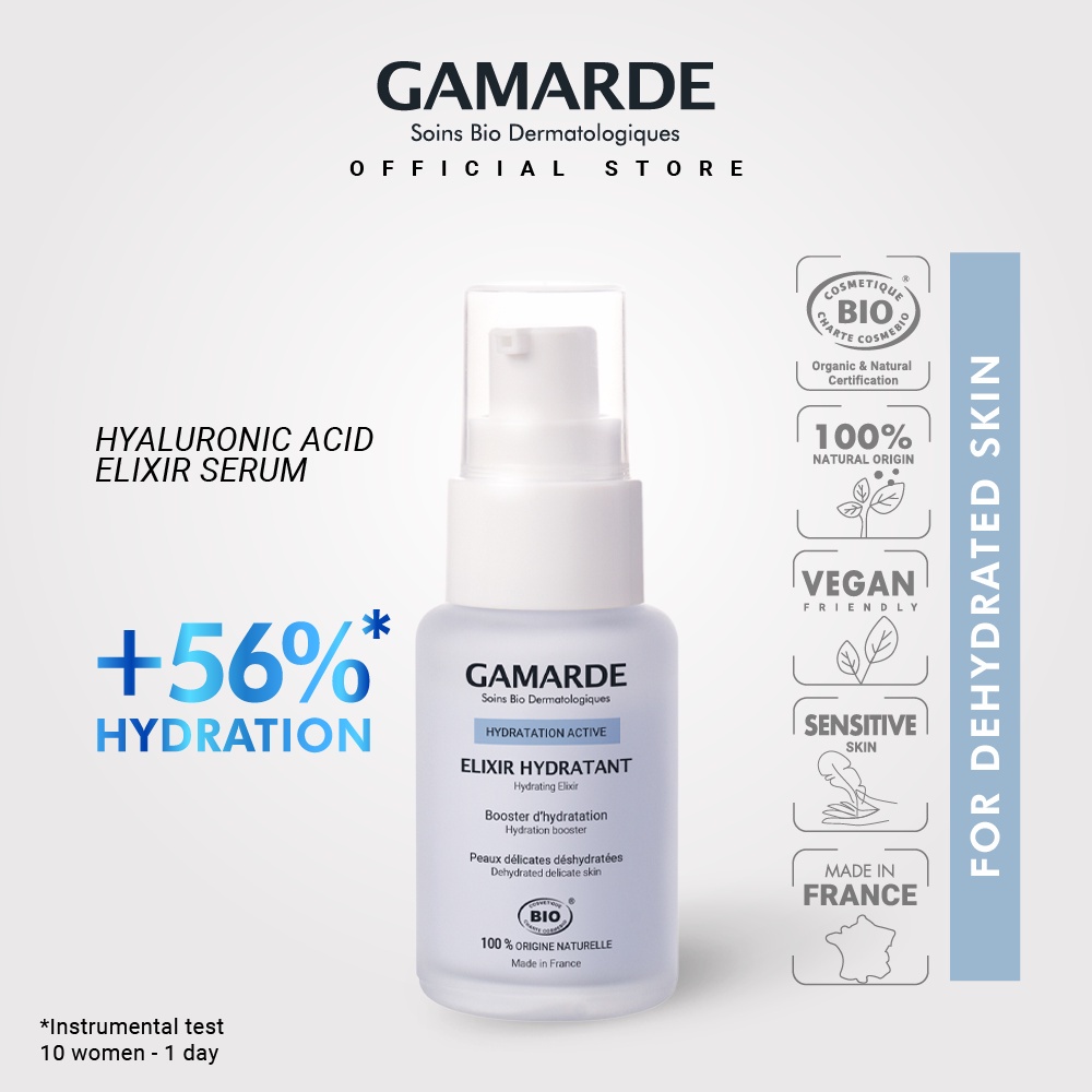 GAMARDE HYDRATATION Organic Hydrating Elixir Serum 30ml, Hyaluronic ...