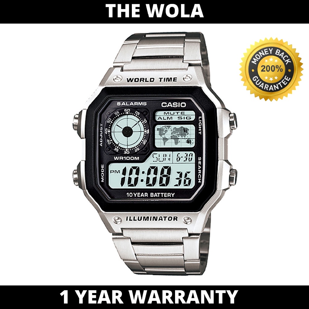 Casio AE-1200 (AE-1200WH / AE-1200WHB/ AE-1200WHD) Series Men's Digital ...