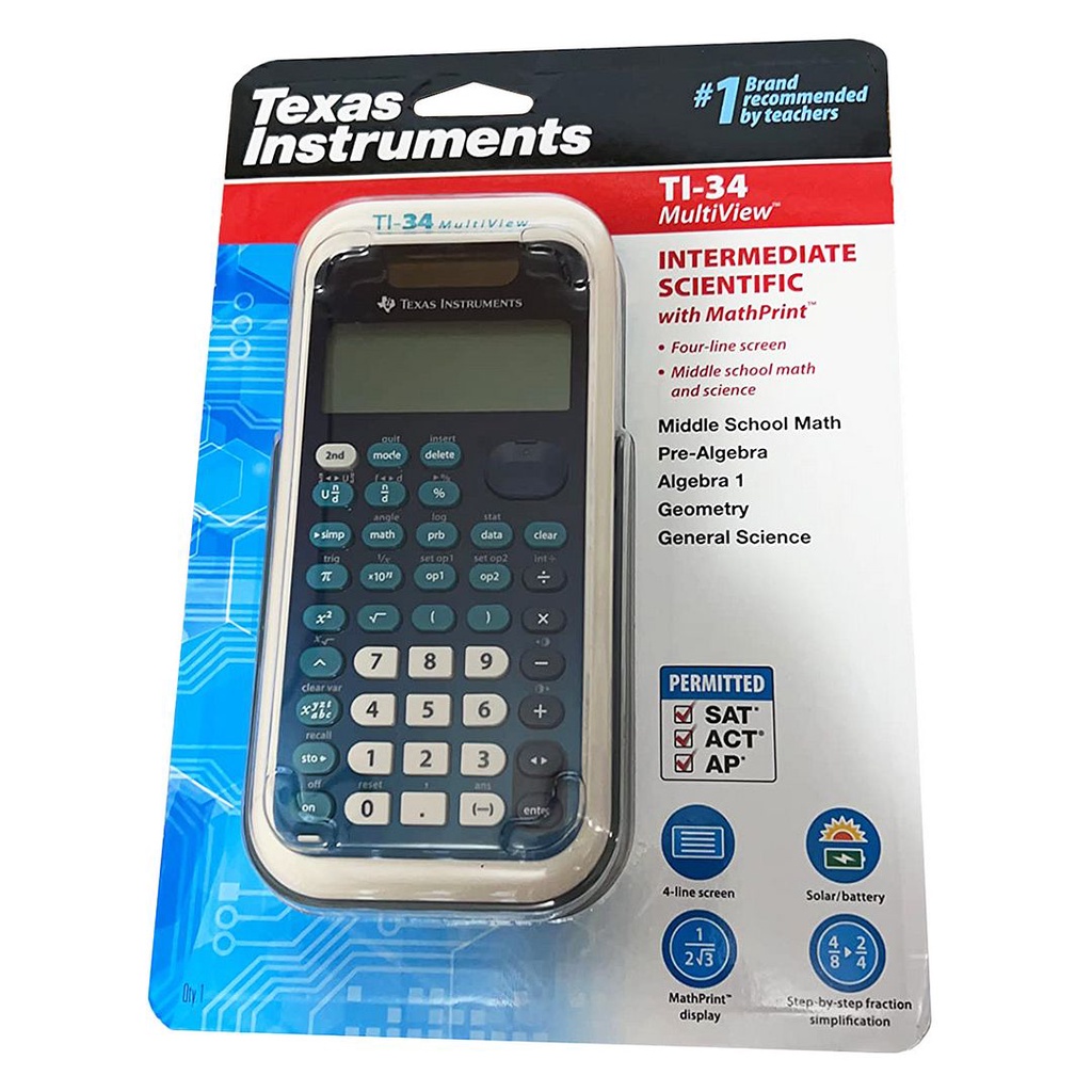 Texas Instruments TI-34 MultiView Scientific Calculator ( Blue/White ) | Shopee Malaysia