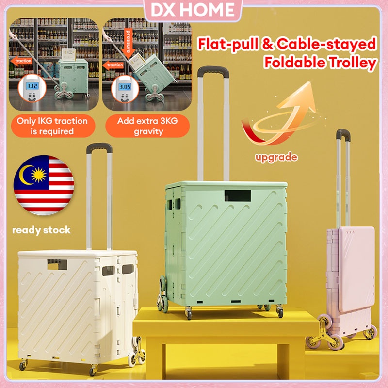 75L/50L Foldable Trolley Shopping Cart Trolley Stair Climber Trolley ...