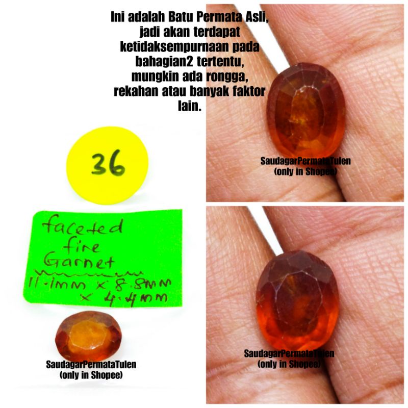 Batu Cincin 100% Asli Fire Garnet (Faceted) | Shopee Malaysia