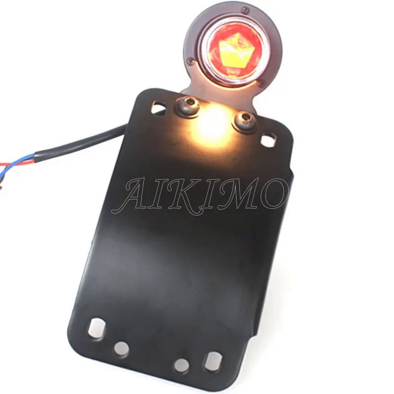 Motorcycle Side Mount Curved Vertical Model License Plate Bracket ...