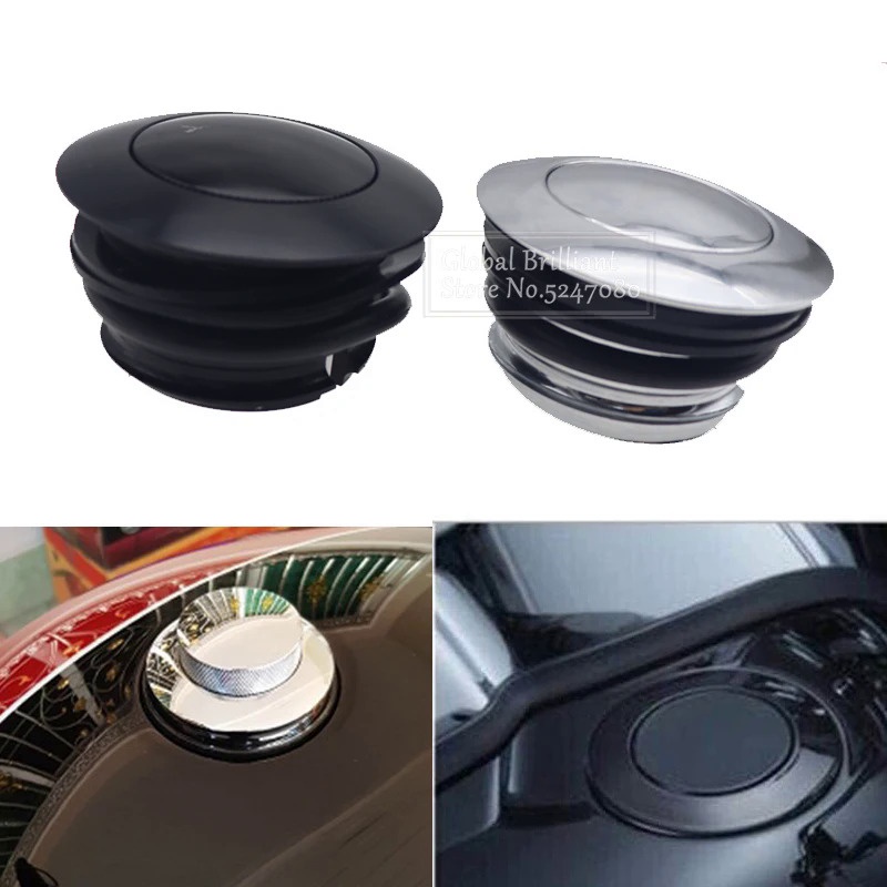 Pop Up Motorcycle Gas Cap Screw-In Flush Mount Fuel Tank Gas Cap Cove ...