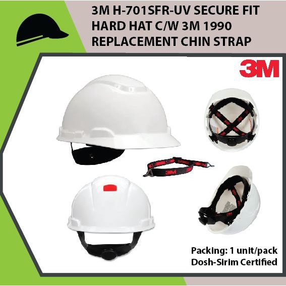 3M H-701SFR-UV SECURE FIT HARD HAT C/W 3M 1990 CHIN STRAP | Shopee Malaysia