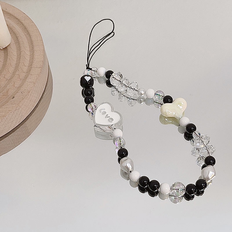 Ins Wind White LOVE LOVE Straw Beaded ccd Camera Chain Blins Style ...