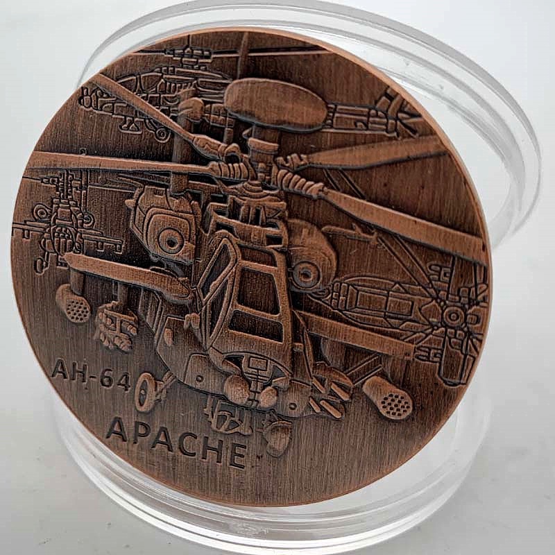 American AH-64 Armed Helicopter Gold Coin Fighter Antique Airplane Coin ...