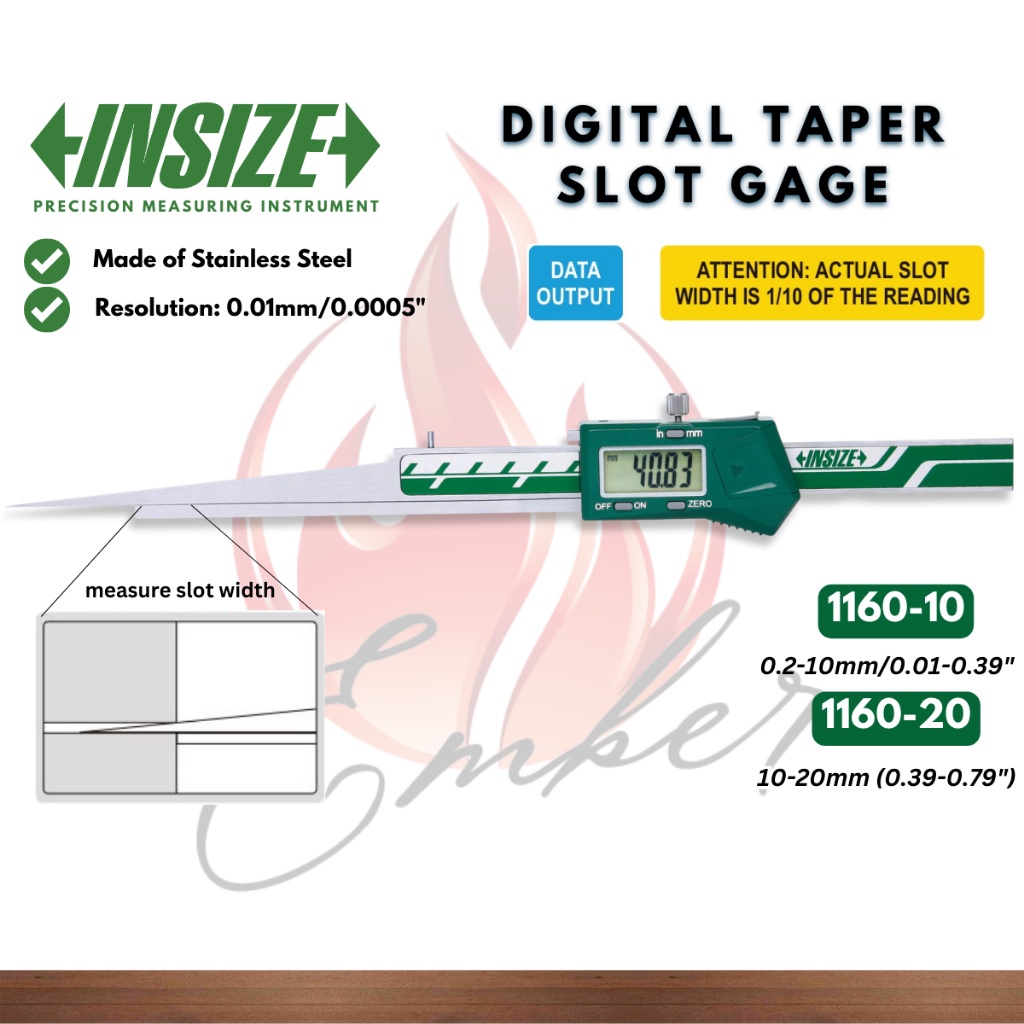 INSIZE Digital Taper Gage Slot Gauge 1160-10 / 1160-20 (Range 0.2mm ...