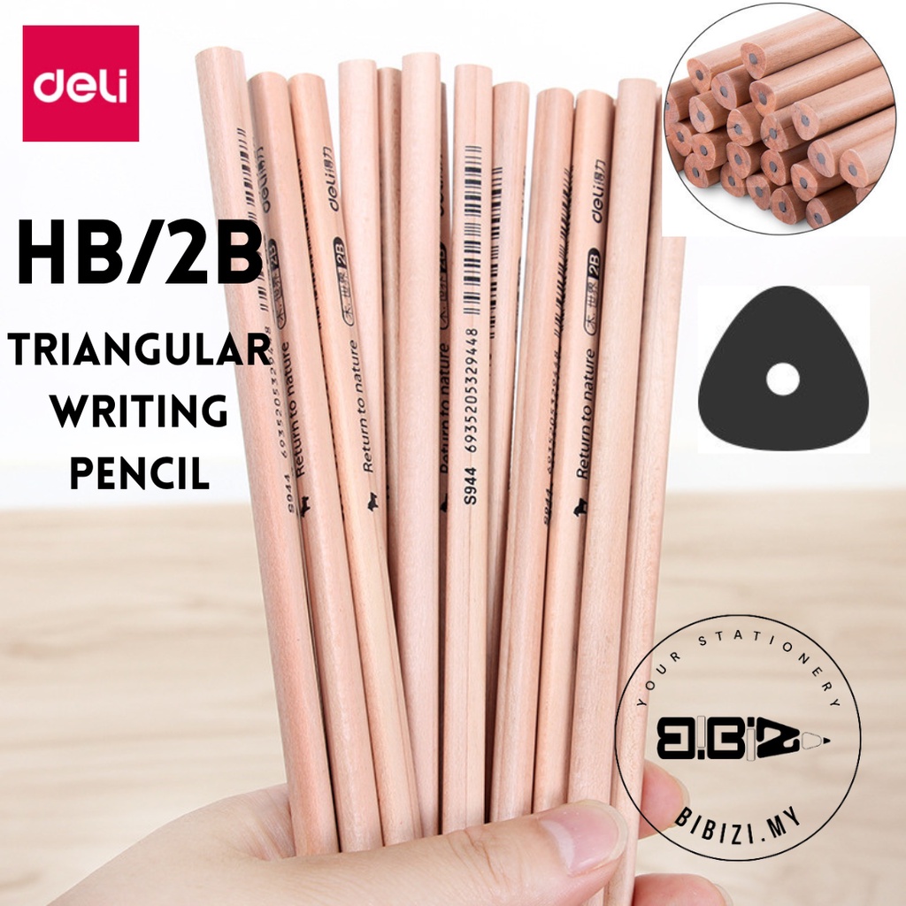 Deli HB/2B Pencil 30/50Sticks HB/2B Triangular Pencil School Pencil Non ...