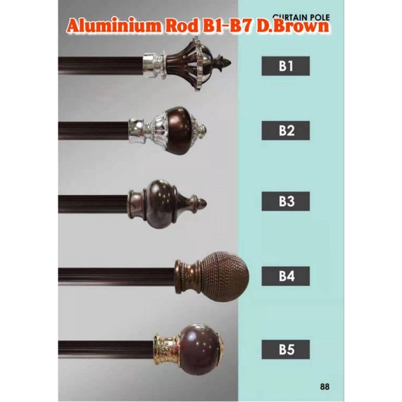 [B1-B7 Dark Brown 3ft-12ft] Rod Langsir Oktagon / Octagon Aluminium ...