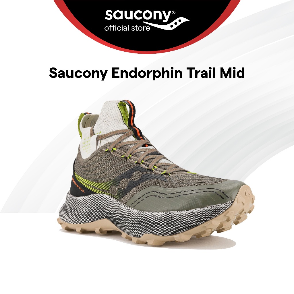 Saucony Endorphin Trail Mid Running Lightweight Shoes Men's - Olive ...