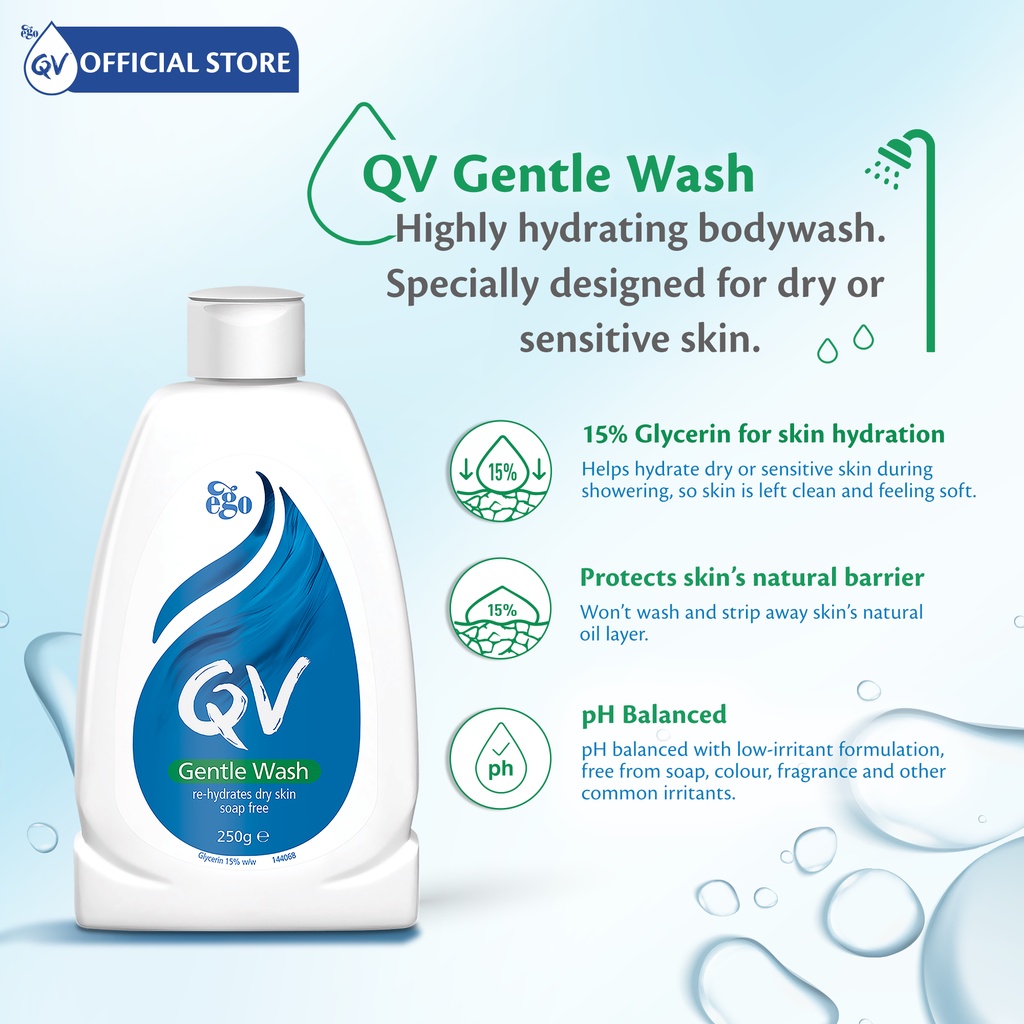 QV Long-Lasting Hydration Gentle Wash with 15% Glycerin (250g) | Shopee ...