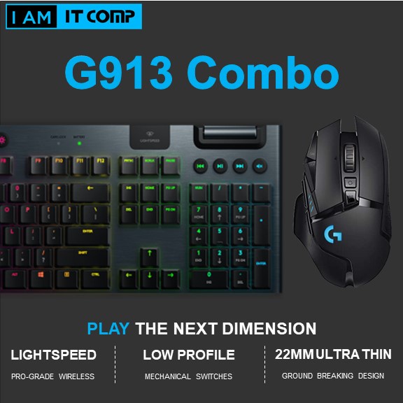 Logitech G Gaming Combo Set G913 Wireless Keyboard / G502 Hero / G502 ...