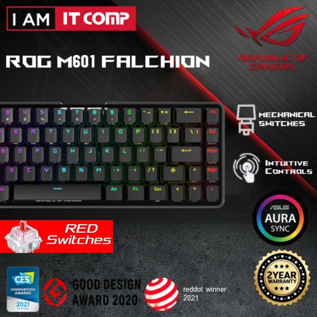 ASUS ROG Falchion NX/MX (M601) mech gaming keyboard (90MP01Y0-BKUA00 ...