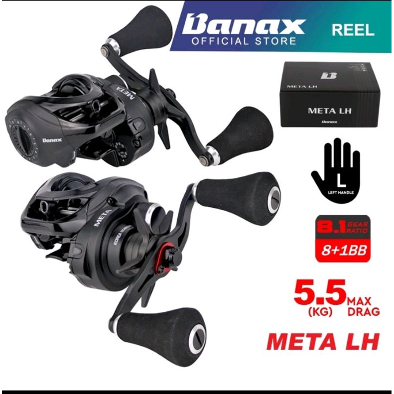 MESIN PANCING [Maxdrag 5.5kg] Banax Meta LH High Speed Gear Left Handle ...