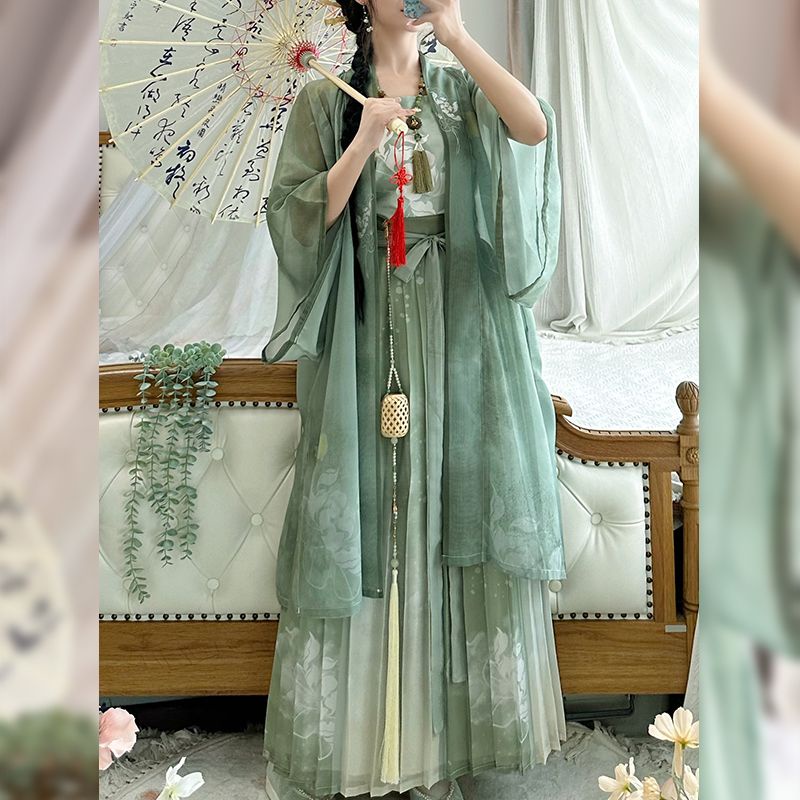 Lotus Song Dynasty-Made Hanfu Female Improved Changkan Temple Daily ...