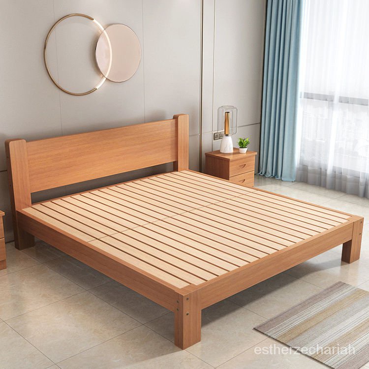 HY-D Beech Solid Wood Bed Modern Simple Single Bed Tatami Bed Frame ...