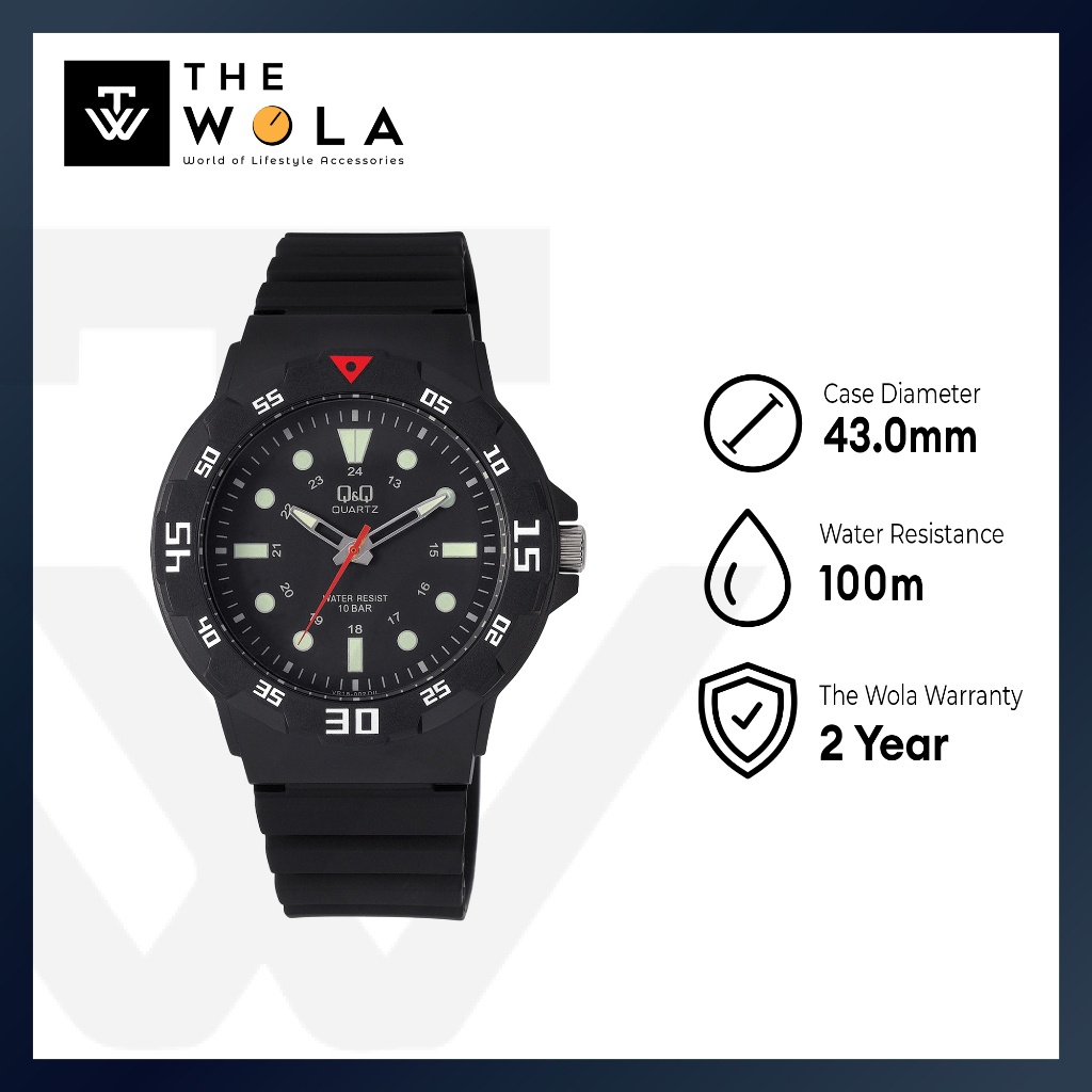 (2 Years Warranty) Q&Q Watch by Citizen VR18J Series Men Analog Watch ...