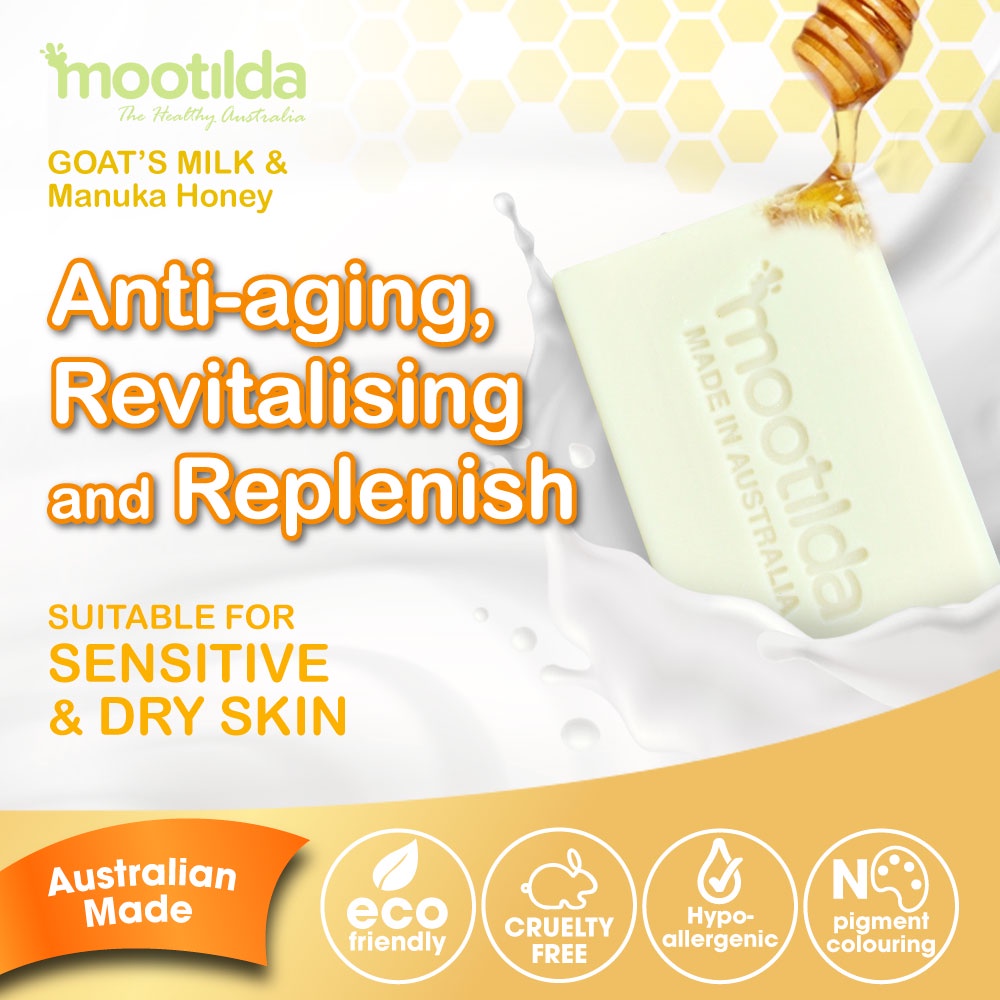 MOOTILDA Goat's Milk And Manuka Honey Natural Soap 100g, Perfect for ...