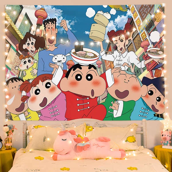 Cartoon Cartoon Anime Crayon Shin-Chan Background Cloth Tapestry Wall ...