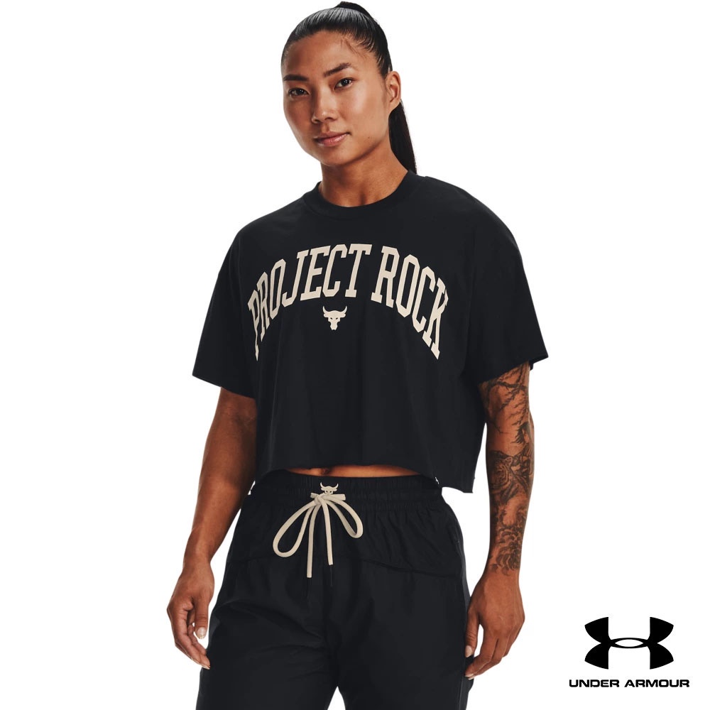 Under Armour UA Women's Project Rock Crop Short Sleeve | Shopee Malaysia