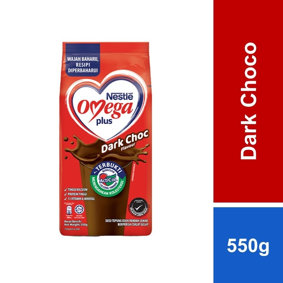 NESTLE Omega Plus Dark Chocolate Milk Powder 550g (Halal) | Shopee Malaysia